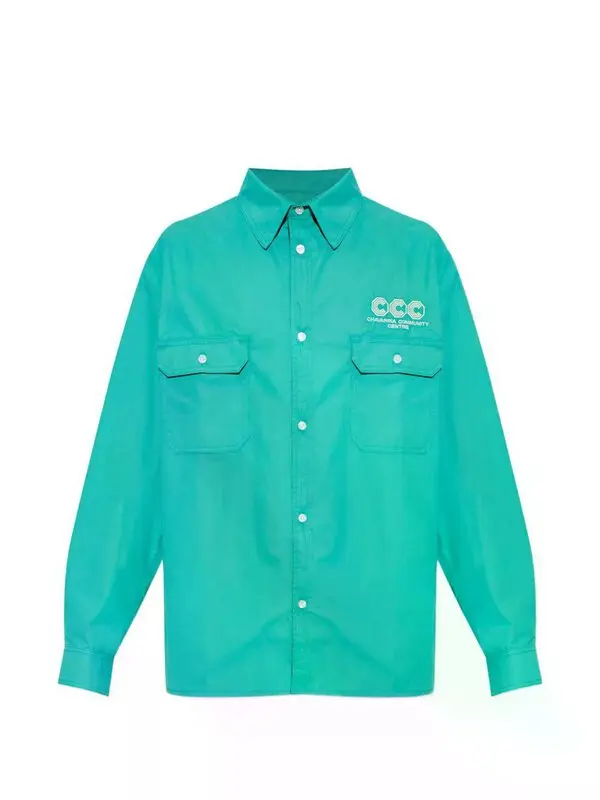 WILLY CHAVARRIA Front-pocket Logo Shirt - Green