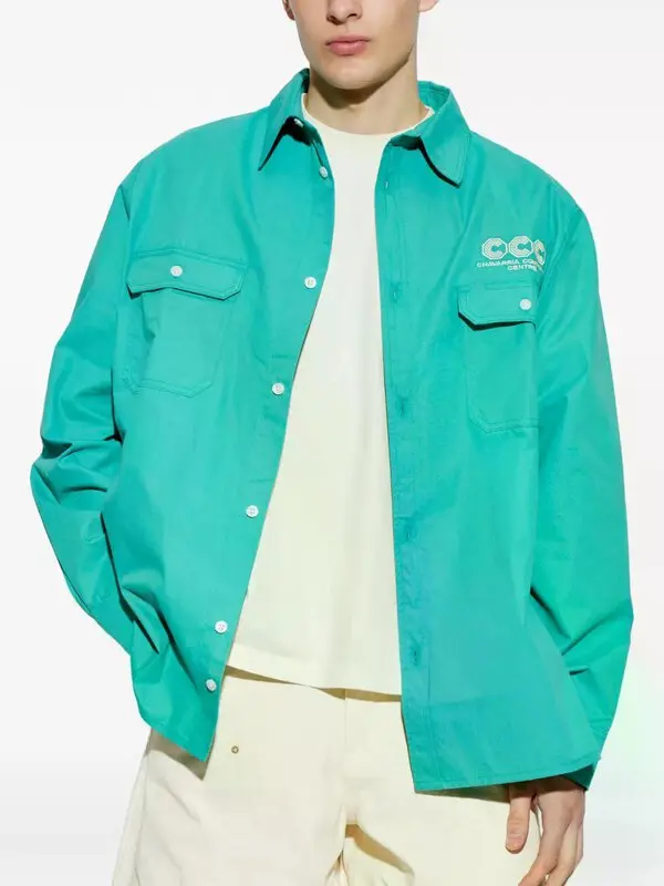 WILLY CHAVARRIA Front-pocket Logo Shirt - Green