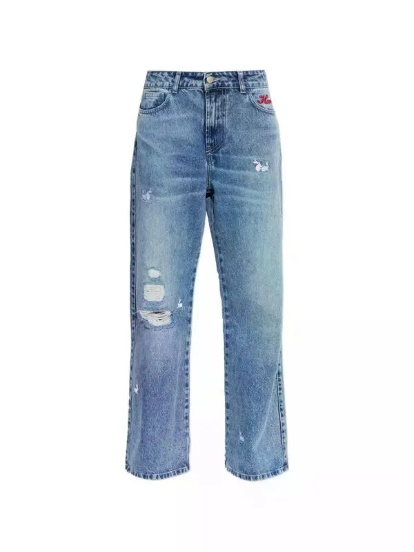 CARNE BOLLENTE Embroidered Straight Leg Jeans