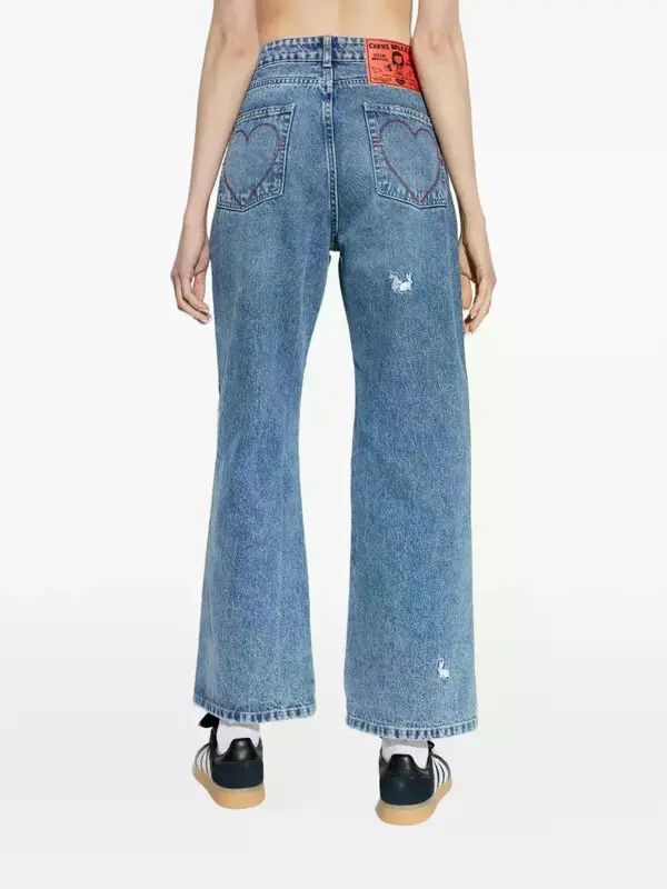 CARNE BOLLENTE Embroidered Straight Leg Jeans