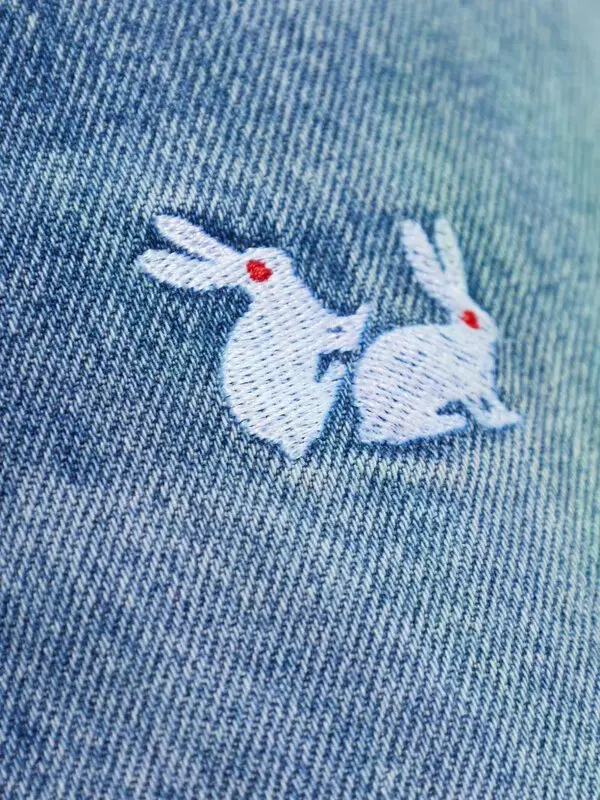 CARNE BOLLENTE Embroidered Straight Leg Jeans