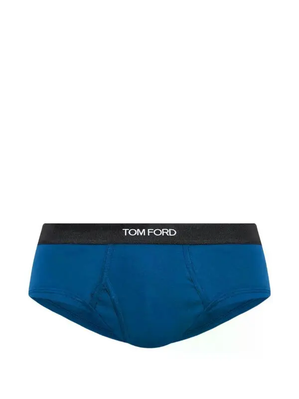 TOM FORD Logo-waistband Briefs - Blue