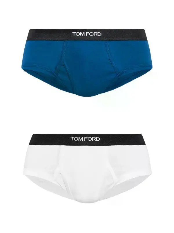 TOM FORD Logo-waistband Briefs - White
