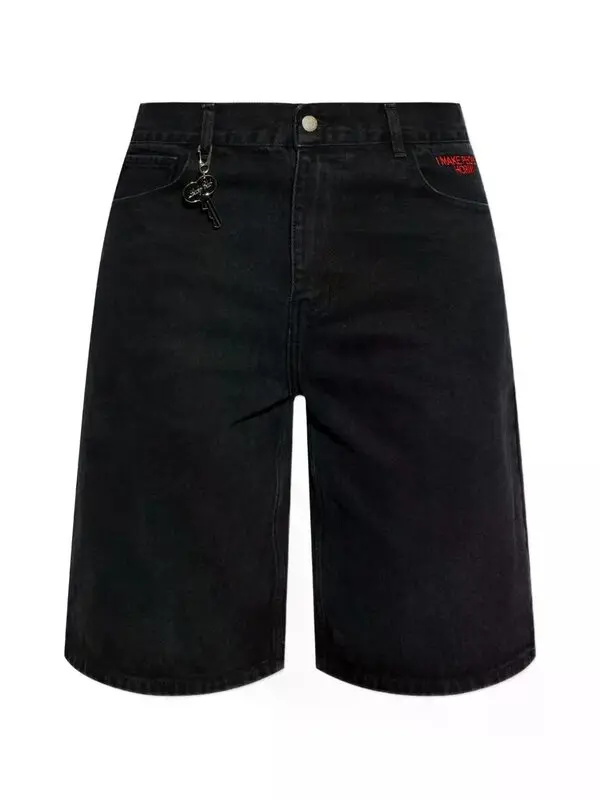 CARNE BOLLENTE Heart-embroidered Shorts - Black