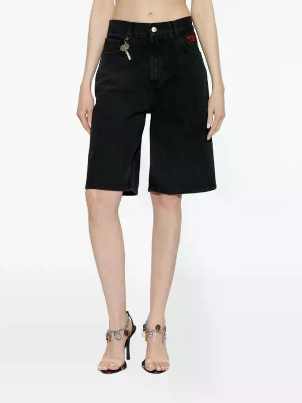 CARNE BOLLENTE Heart-embroidered Shorts - Black
