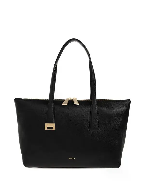 Furla Leather Tote Bag With Top Handles - Black