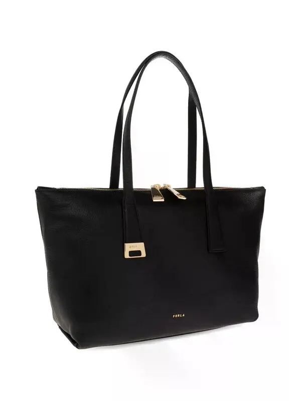 Furla Leather Tote Bag With Top Handles - Black