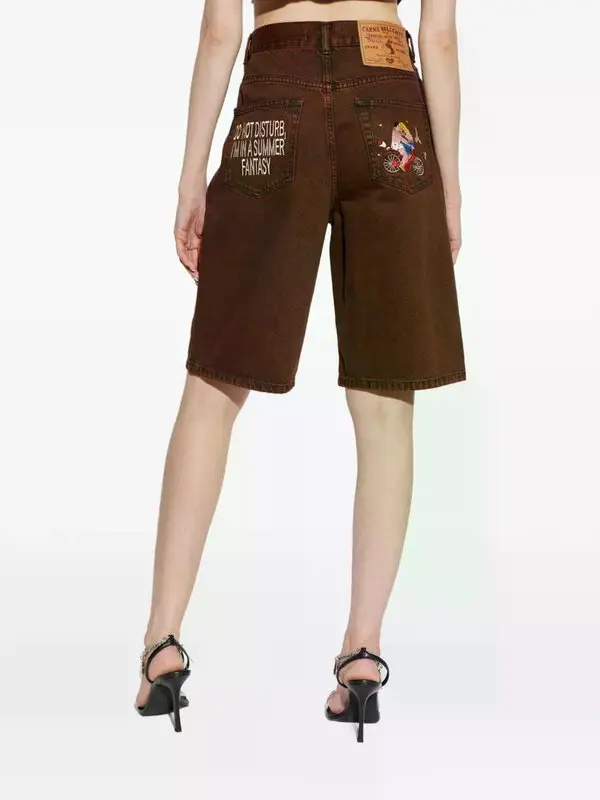 CARNE BOLLENTE Lettering-embroidery Shorts