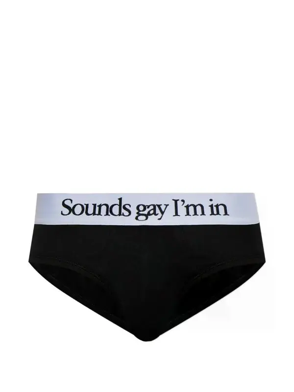 CARNE BOLLENTE Printed-waistband Briefs - Black