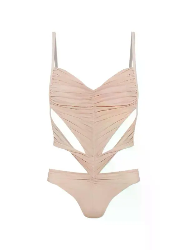 Dsquared2 Cut-out Ruched Swimsuit - Neutrals