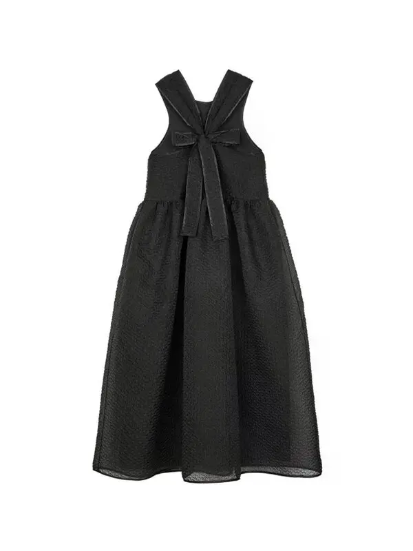 Cecilie Bahnsen Dora Bow Midi Dress - Black