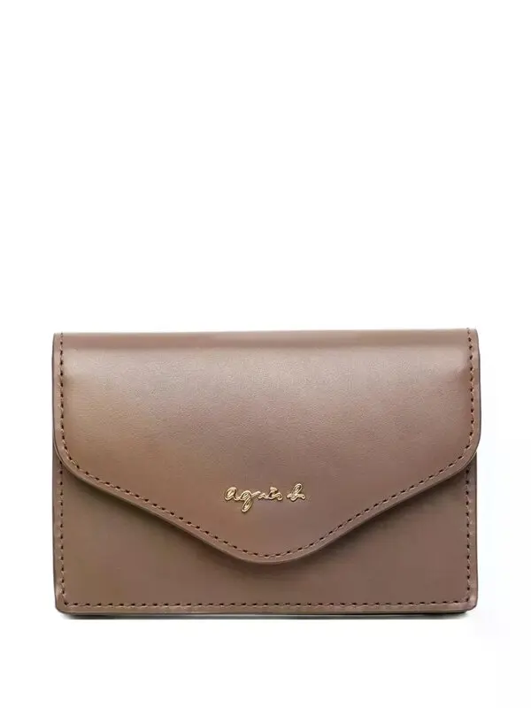 AGNES B. Ava Leather Card Case - Brown