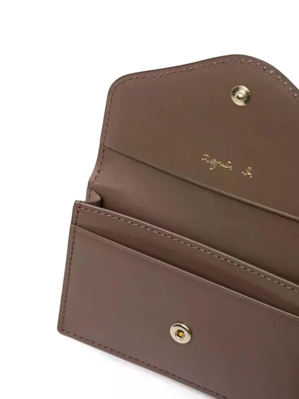 AGNES B. Ava Leather Card Case - Brown