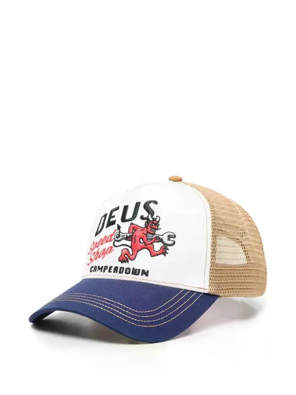 Deus Ex Machina Dogleg Embroidered Trucker Cap - Neutrals