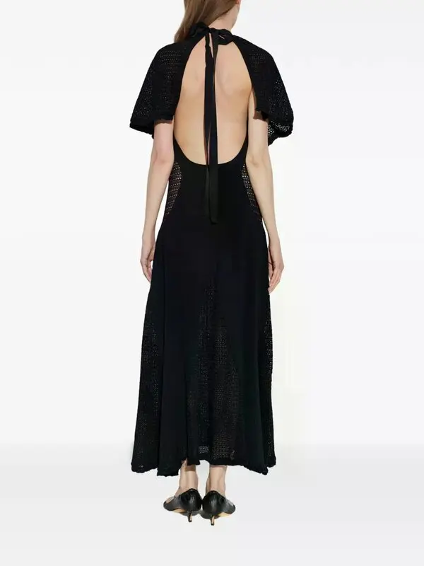 LANVIN Openwork Cape Dress