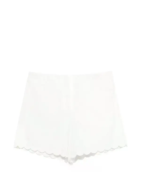 LOW CLASSIC Scalloped Hem Shorts - White