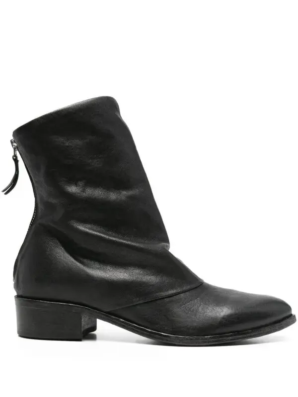 Moma Rigazip Leather Ankle Boots