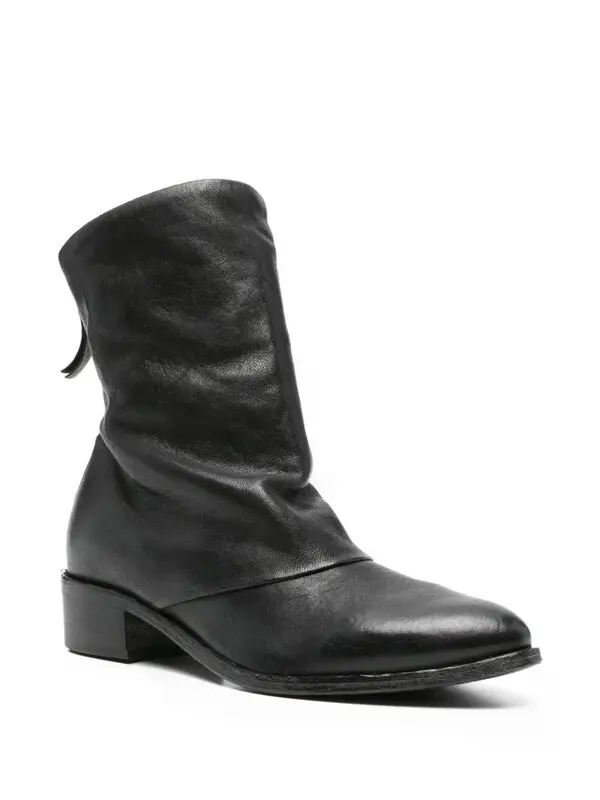 Moma Rigazip Leather Ankle Boots
