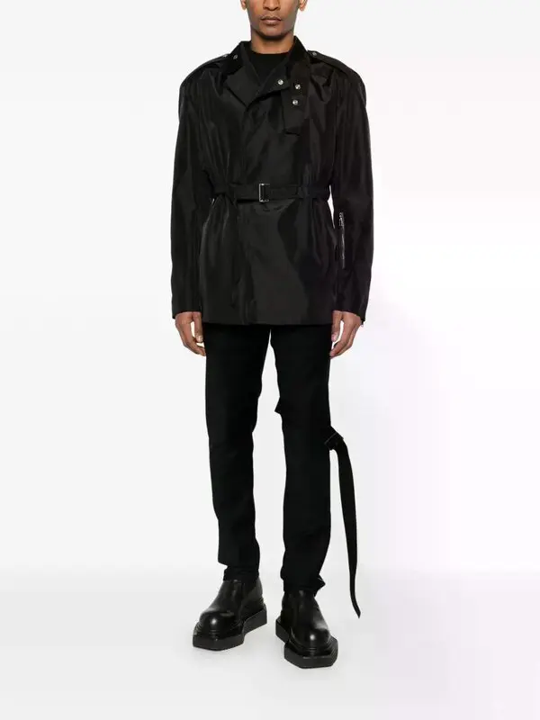 Rick Owens Temple Belted Caban Jacket - Black