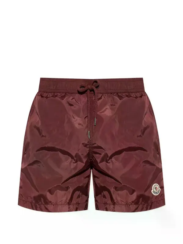 Moncler Logo Patch Swim Shorts - Red