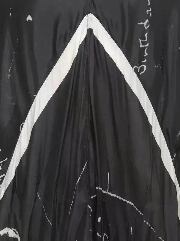 Rick Owens V-neck Graphic Print Asymmetric Dress - Black