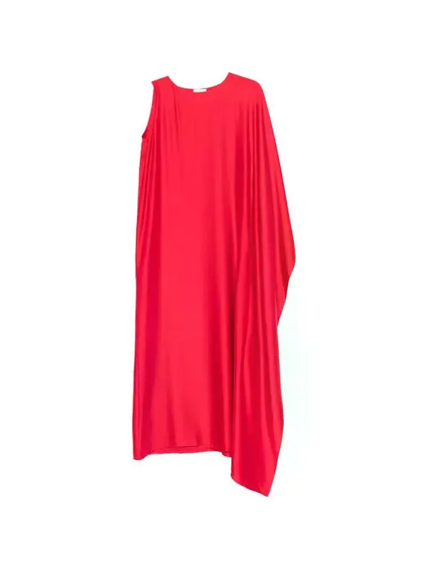 SILKYLICIOUS Muse Asymmetrical Maxi Dress - Red