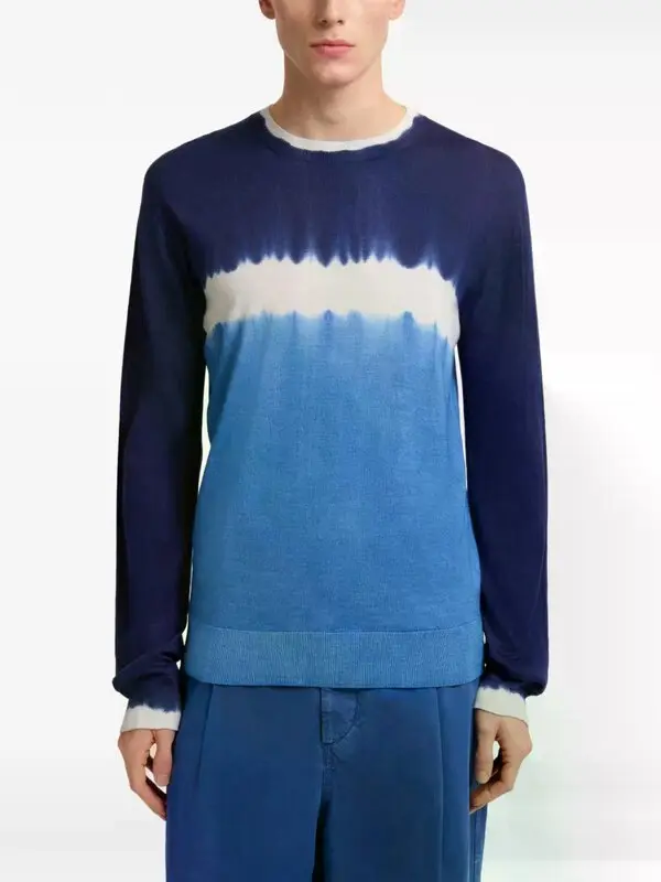 Marni Tie-dye Crew-neck Sweater - Blue