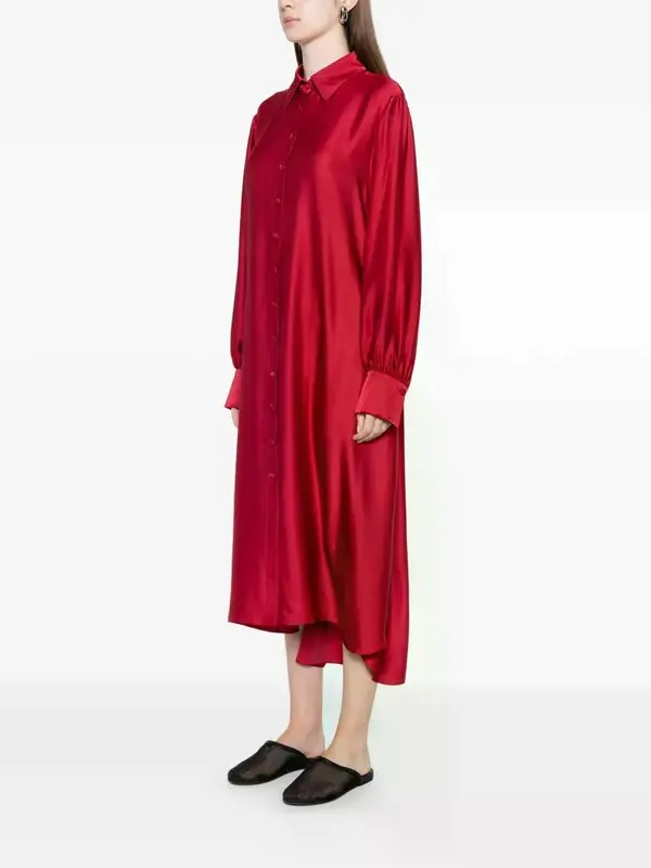 SILKYLICIOUS Nigora Shirt Dress - Red