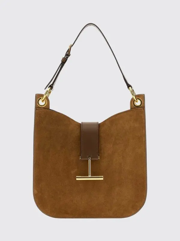 TOM FORD Suede Shoulder Bag - Burnt