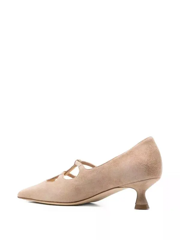 ANNA F. Pointed Toe T-strap Pumps