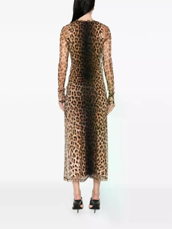 Sportmax Animal Print A-line Dress - Neutrals