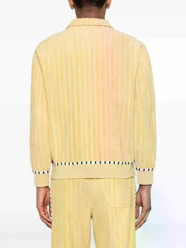 BODE Vertical Stripe Zip Polo Shirt