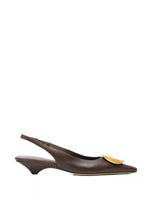 VIC MATIE Pointed-toe Leather Pumps - Brown