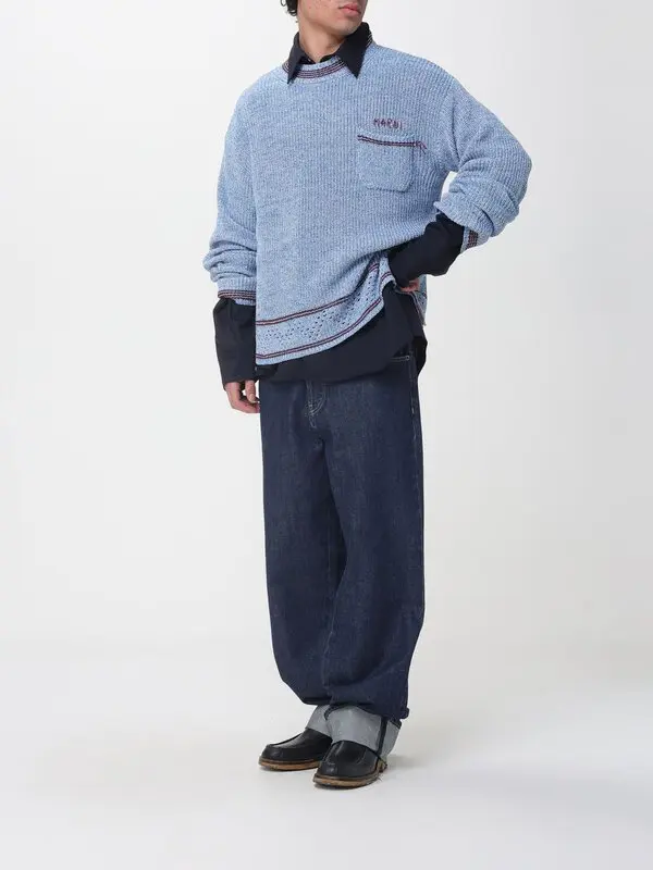 Marni Cotton Crew Neck Pullover - Blue