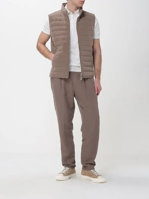 Brunello Cucinelli Linen And Cotton Trousers - Brown