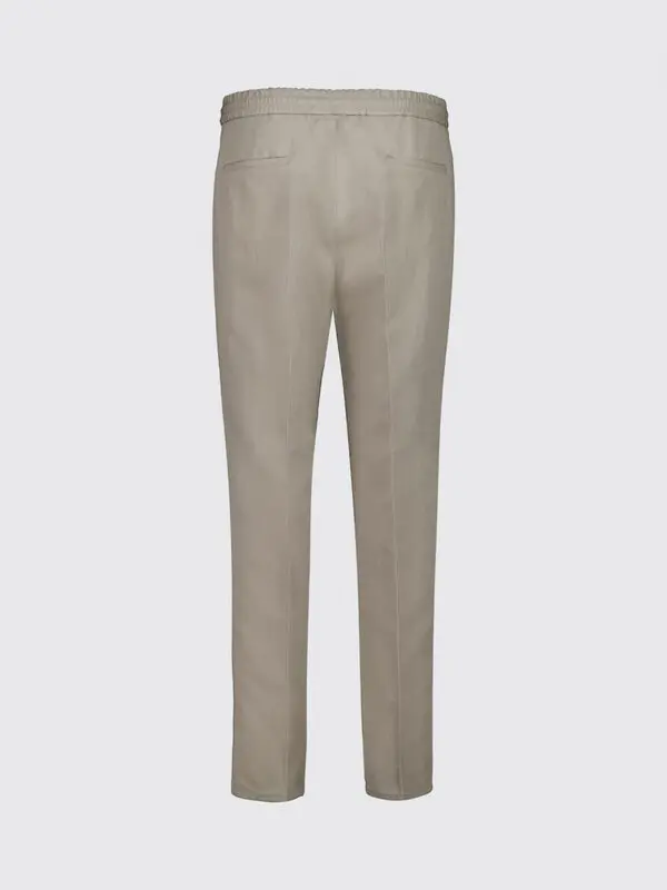 Brunello Cucinelli Linen And Cotton Trousers - Kaki
