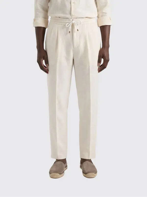 Brunello Cucinelli Linen And Cotton Trousers - White