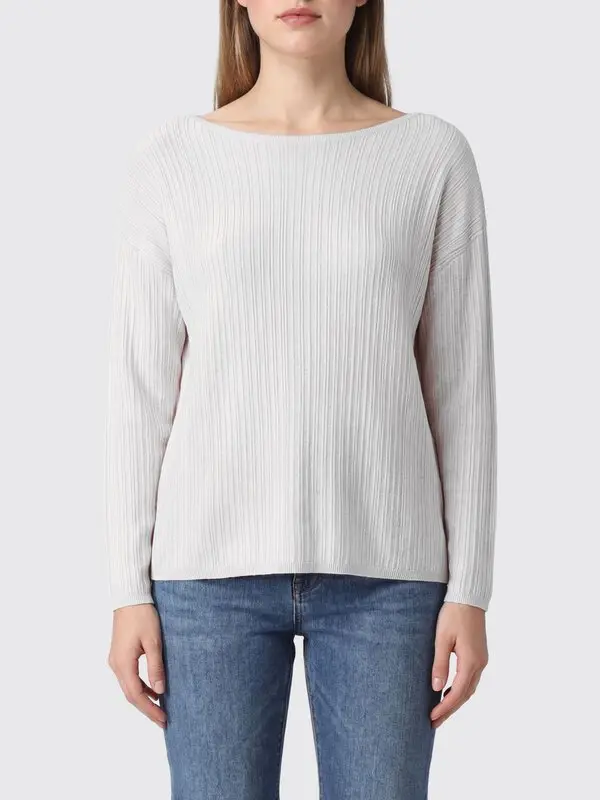 ALLUDE Ribbed Crew Neck Pullover - Black