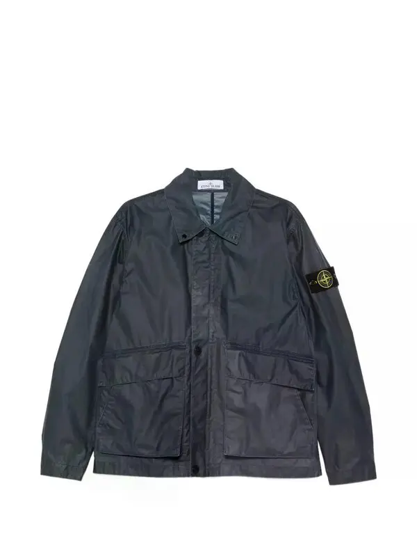 Stone Island Waxed Shirt Jacket - Blue