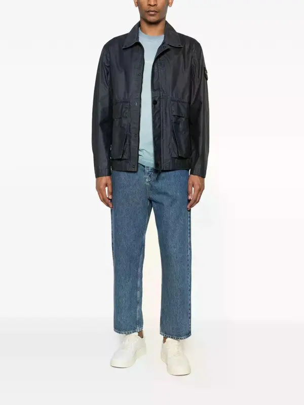 Stone Island Waxed Shirt Jacket - Blue
