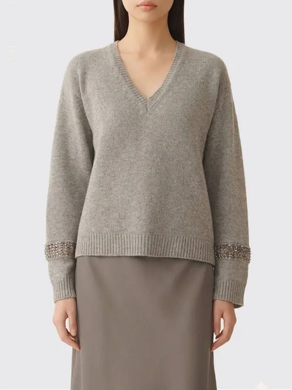 Fabiana Filippi Virgin Wool, Silk, And Cashmere Pullover - Grey
