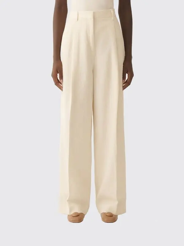 Fabiana Filippi Virgin Wool Blend Wide-leg Trousers - Butter