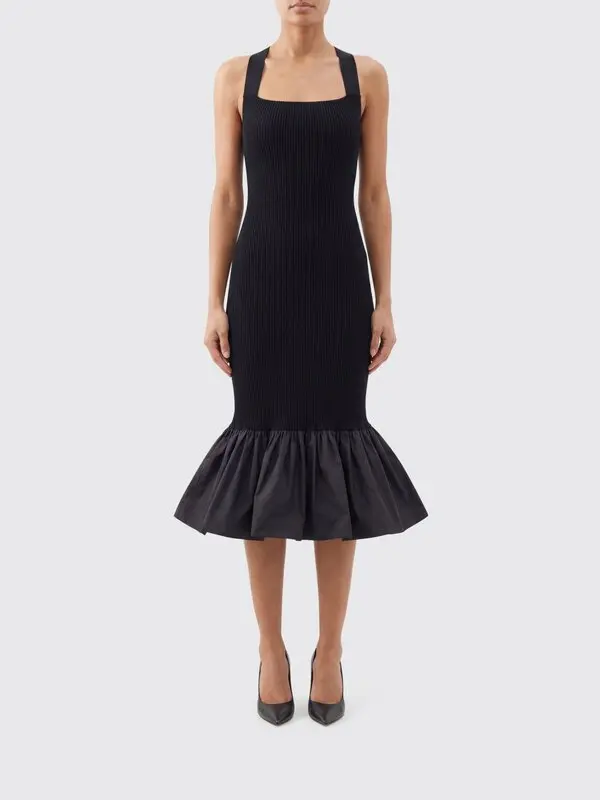 PATOU Ribbed Dress With Fishtail Hem - Black