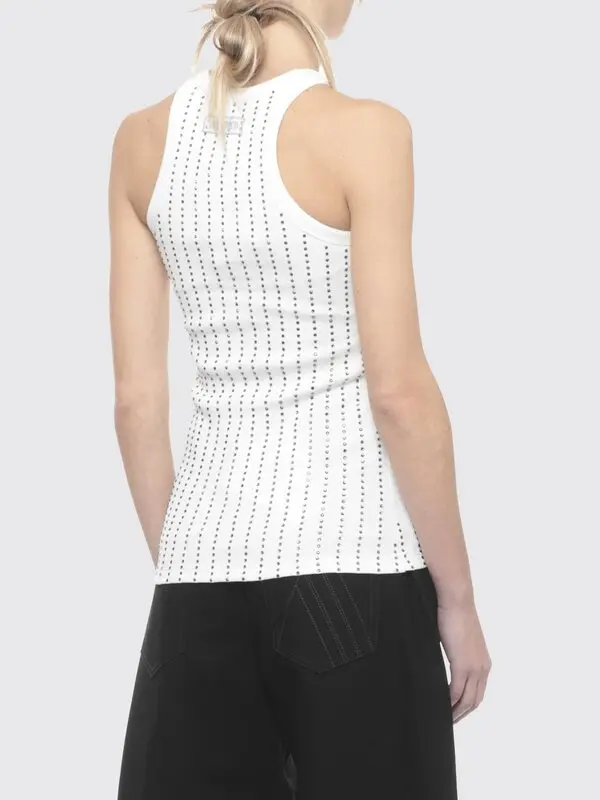 Attico Embellished Stretch Cotton Tank Top