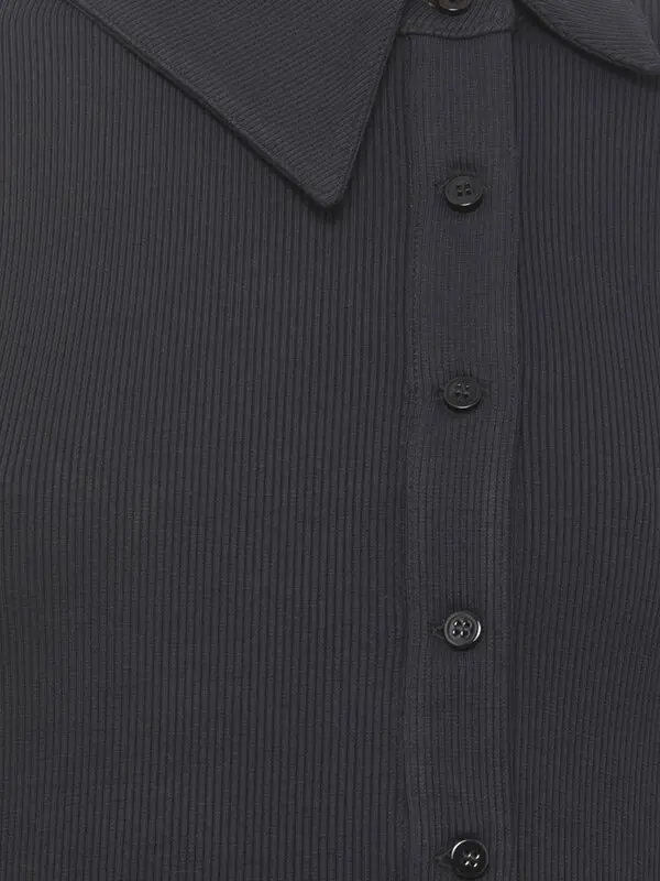 Attico Asymmetric Stretch Cotton Polo Shirt
