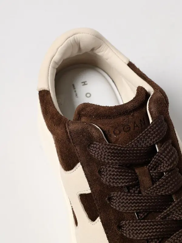 Hogan Suede Sneakers With Contrast H Detail - Brown