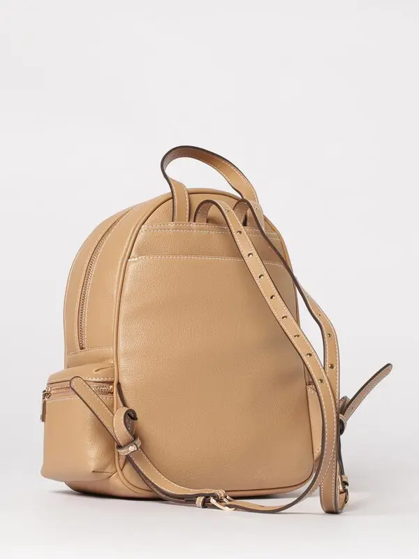 Liu Jo Faux Leather Backpack With Top Handle And Adjustable Straps - Camel
