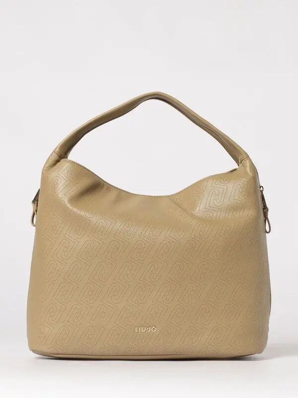 Liu Jo Kaliska Faux Leather Bag With Monogram Perforation - Mud