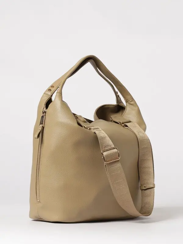 Liu Jo Kaliska Faux Leather Bag With Monogram Perforation - Mud