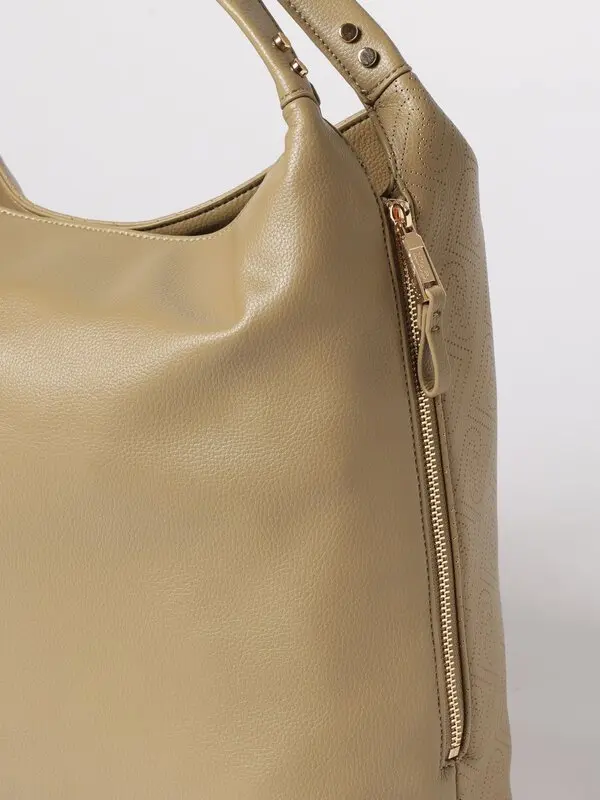 Liu Jo Kaliska Faux Leather Bag With Monogram Perforation - Mud